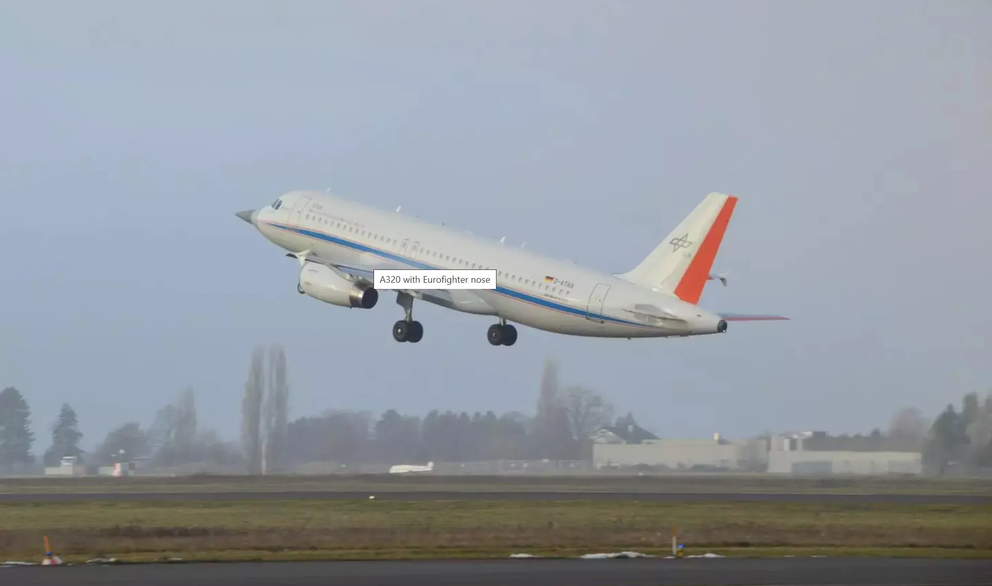 A320 test aircraft makes first flight equipped with Eurofighter nose ...